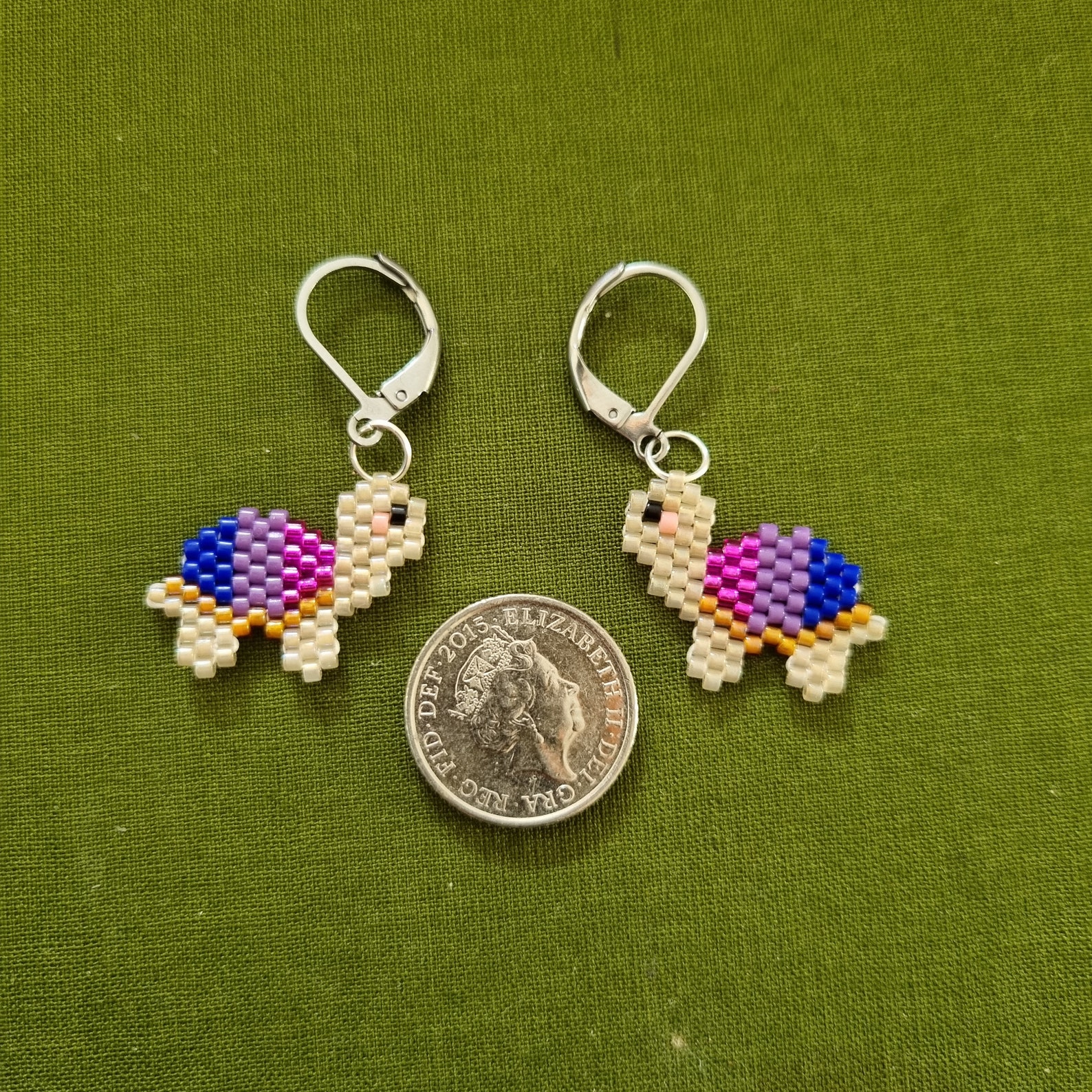 Pride Turtle Bisexual Flag Beaded Earrings, Stitch Markers, LGBTQ+ ...