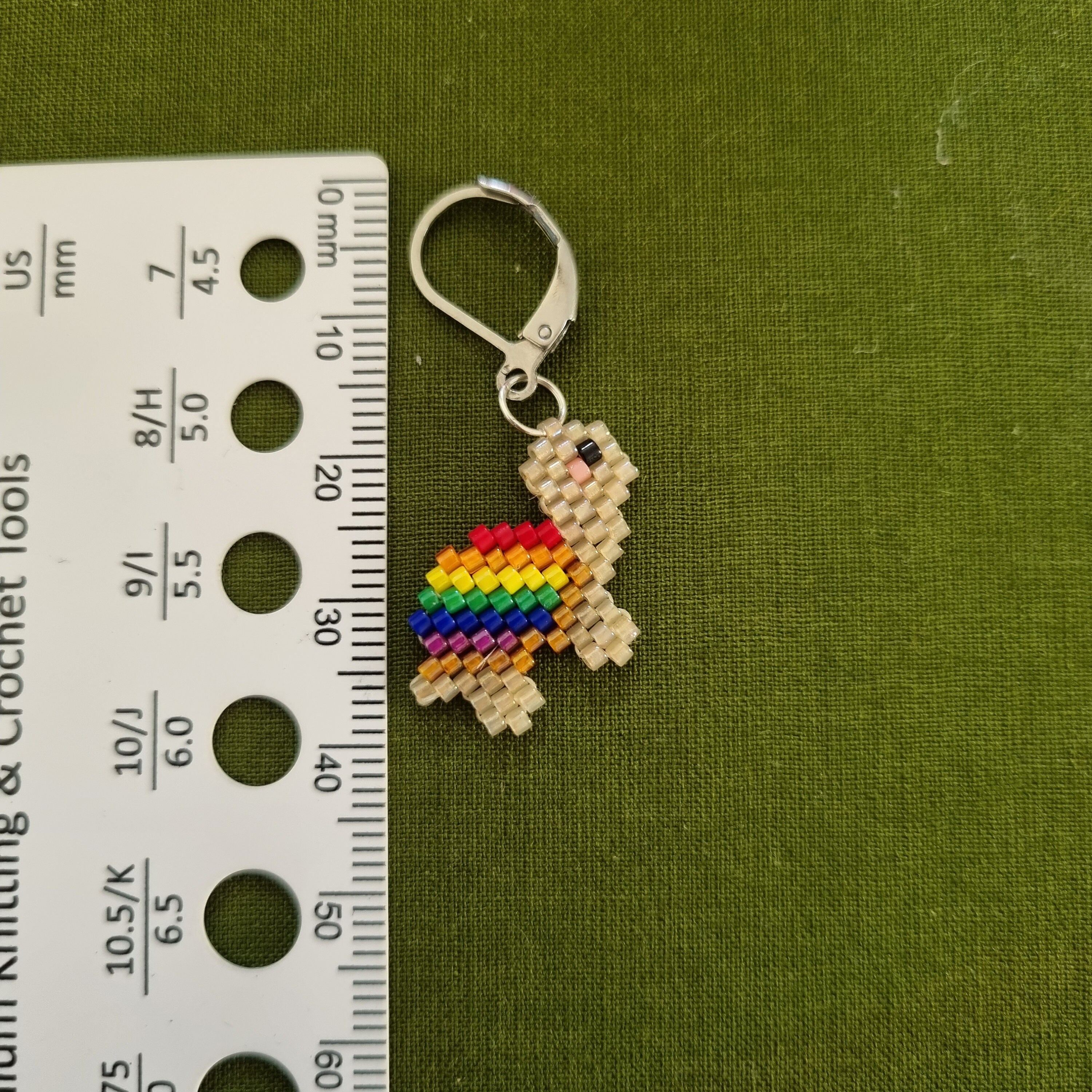 Pride Turtle Bisexual Flag Beaded Earrings, Stitch Markers, LGBTQ+ ...