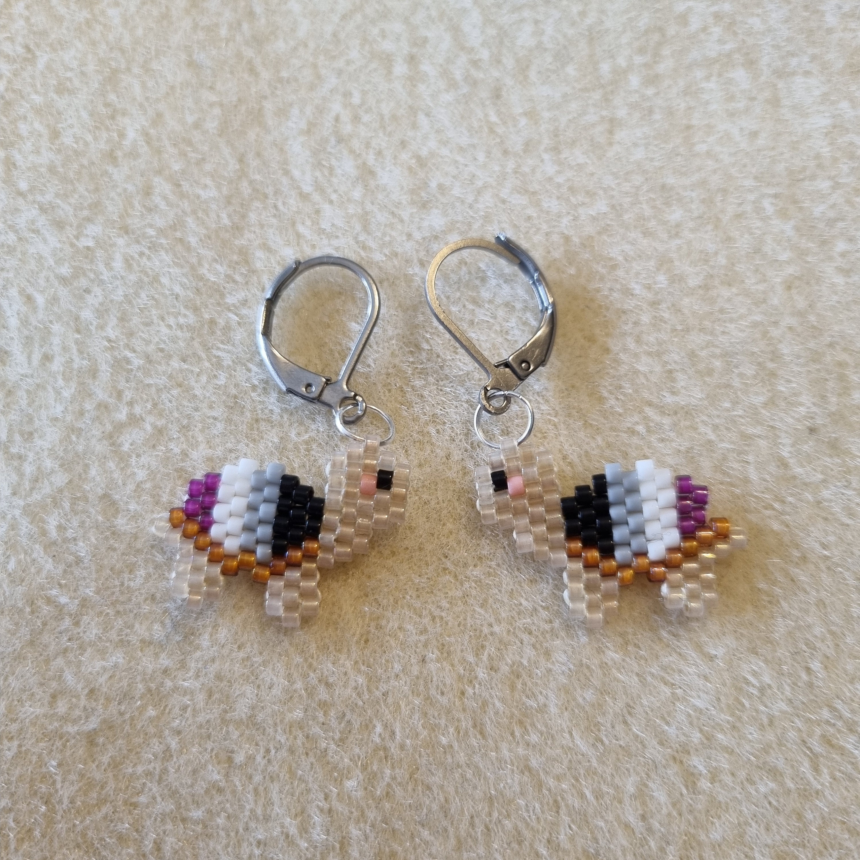Pride Turtle Asexual Flag Beaded Earrings Stitch Markers Lgbtq Drop Earrings Beaded