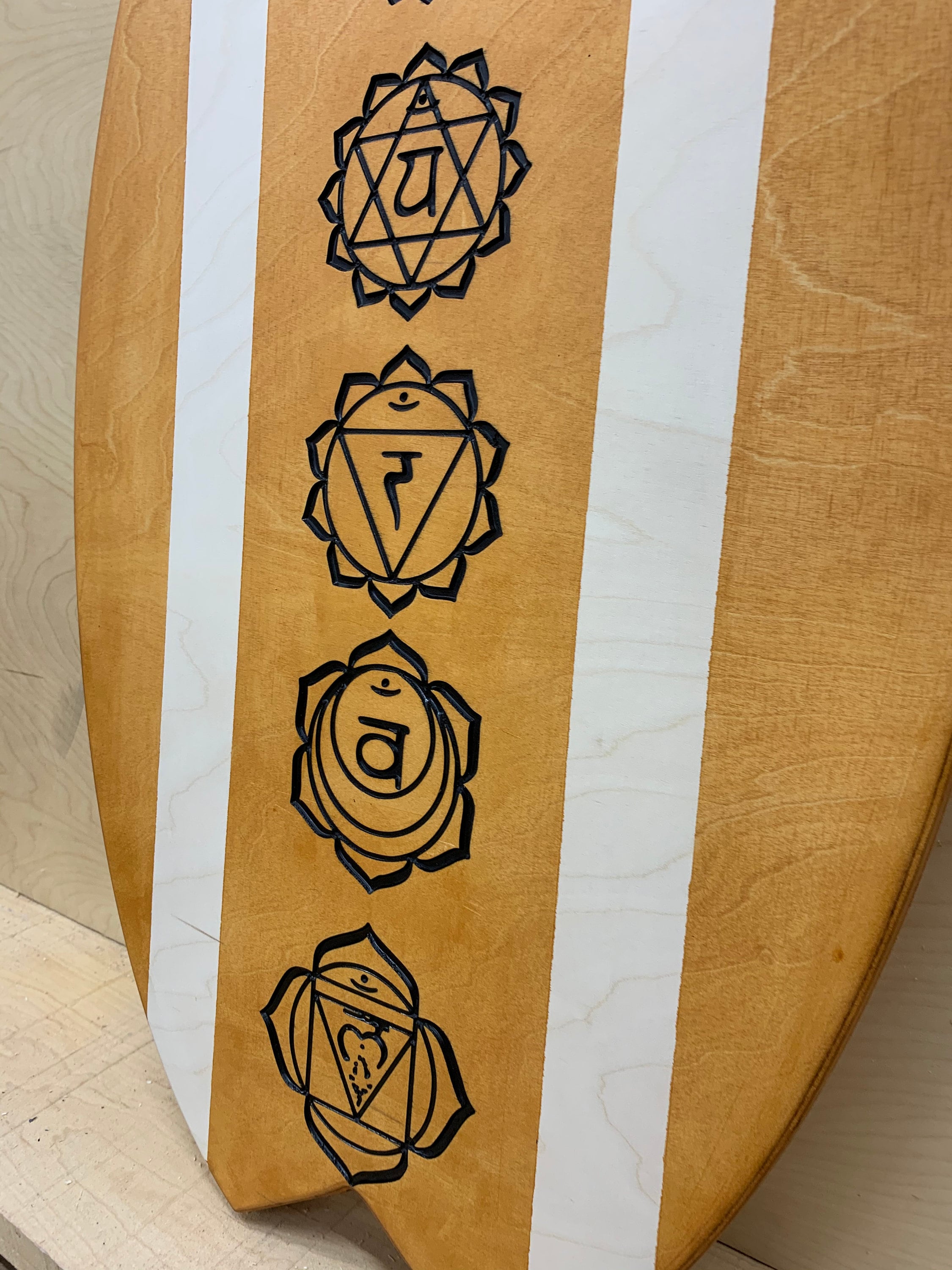 NEW "balance Board" Wooden 7 Chakras Yoga Board Mandala Balance Board ...