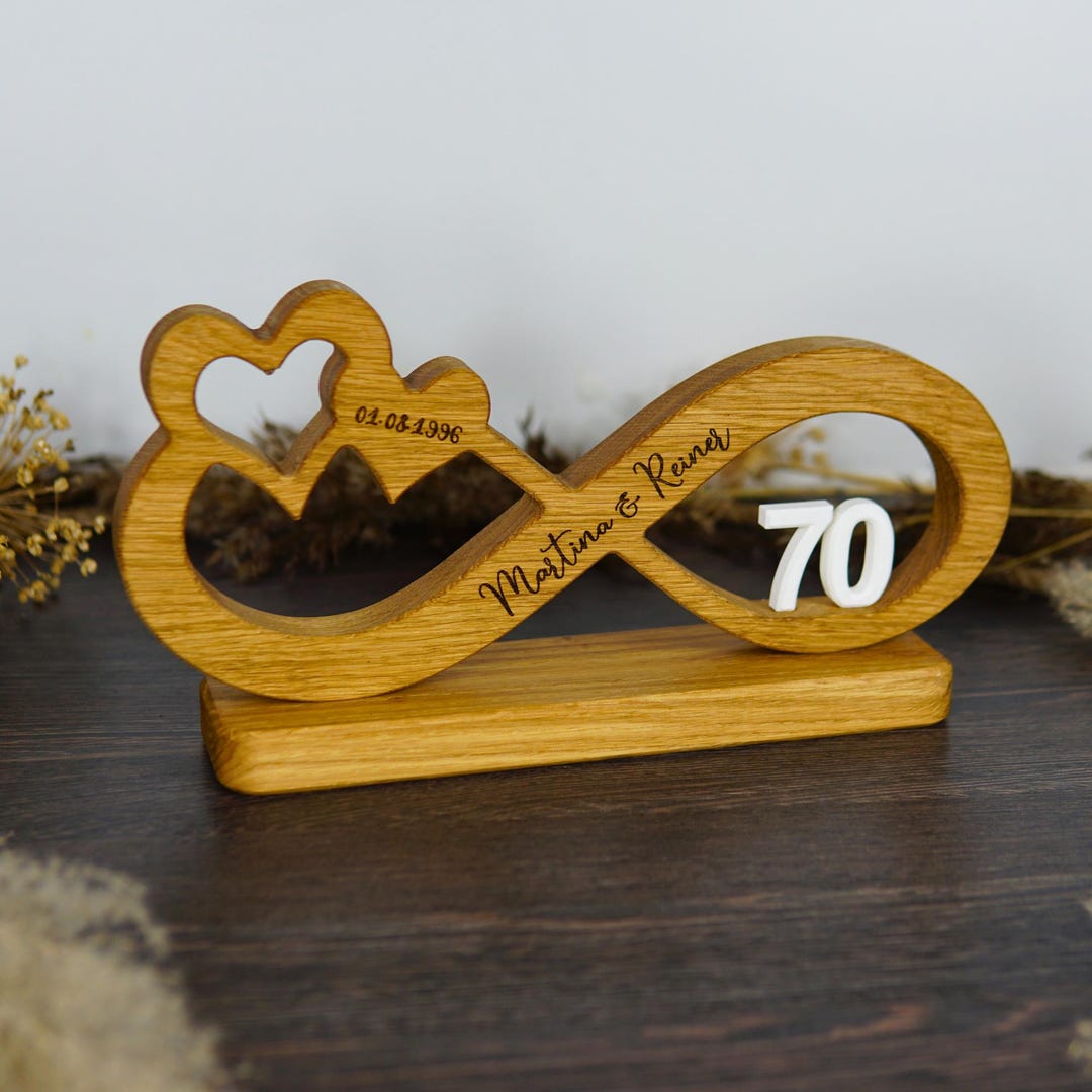 Personalized Wooden Infinity Sign – Gift for 70th Wedding Anniversary ...