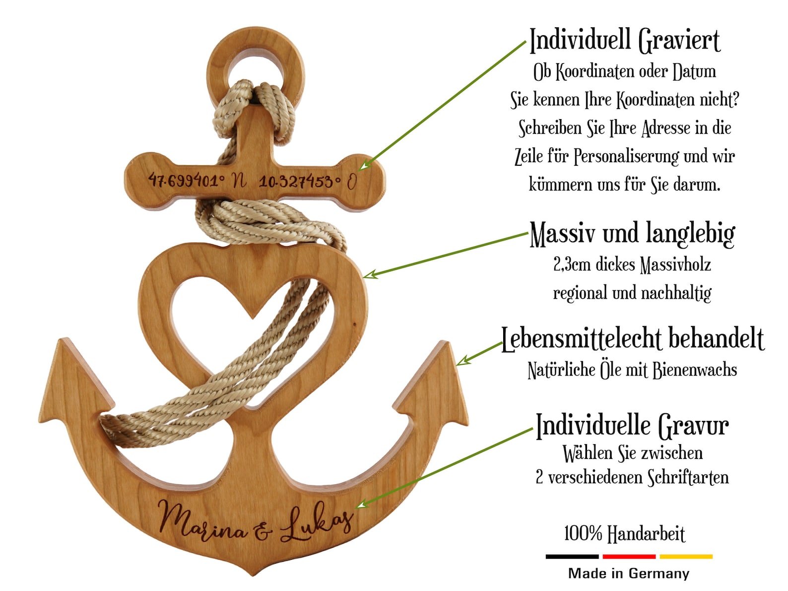 Personalized Anchor With Heart as a Housewarming Gift for Couples or ...
