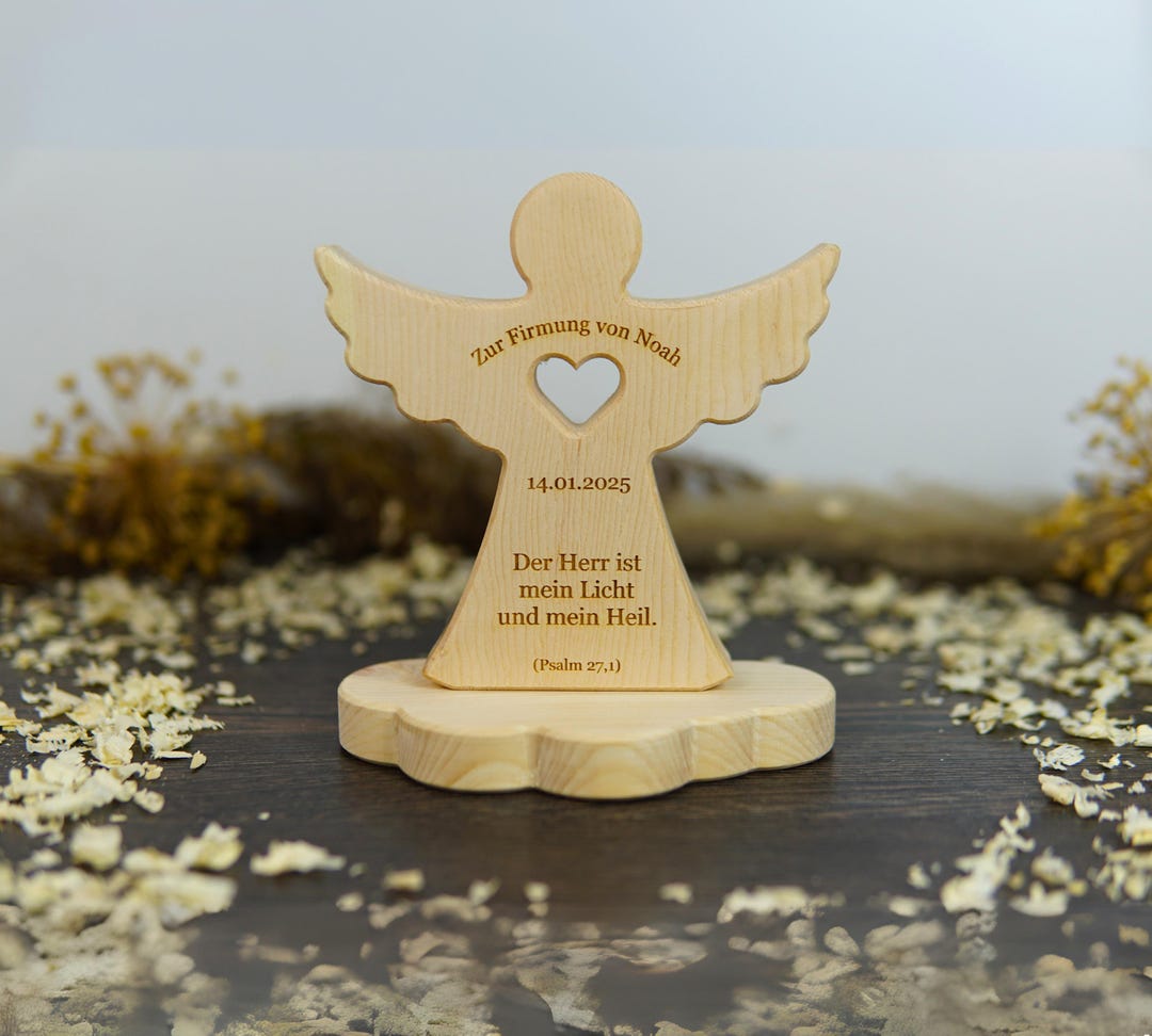 Personalized Confirmation Gift – Wooden Angel Made of Swiss Pine With ...