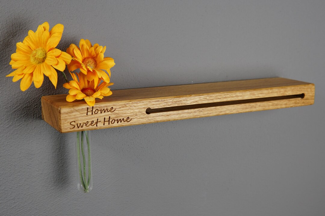Personalized Wooden Key Rack With Flower Vase Engraved Key Rack sweet ...