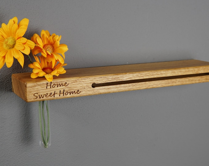 Key Rack Engraved home Sweet Home Wood With Flowers Vase Key Rack Wall ...