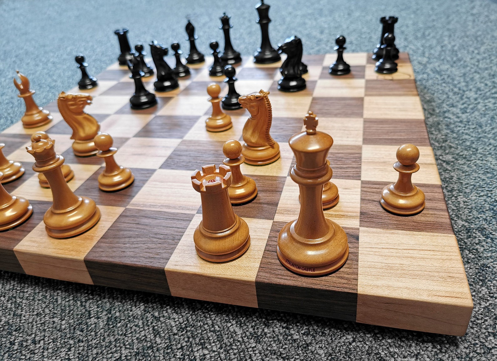 Schachbrett Holz Chess Board amerikanischer Nussbaum/Ahorn | Etsy