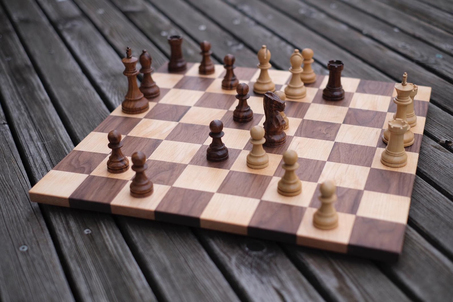 Checkerboard Wooden Chess Board American Walnut/maple Oiled - Etsy UK