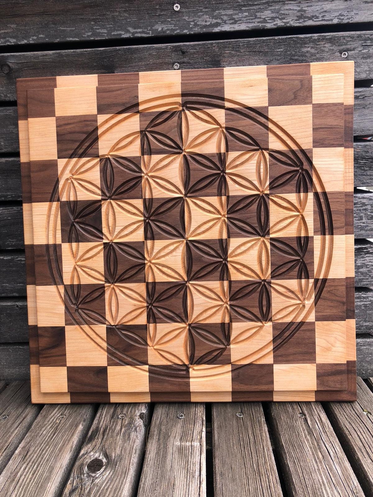 Schachbrett Holz Chess Board amerikanischer Nussbaum/Ahorn | Etsy