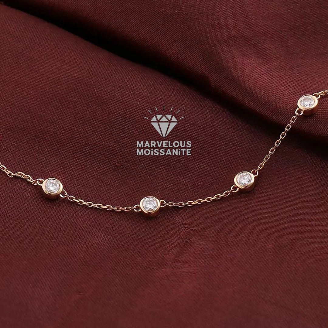 Antique Bezel Set Spring Ring Lock Eternity Chain Bracelet, Amazing 4. ...