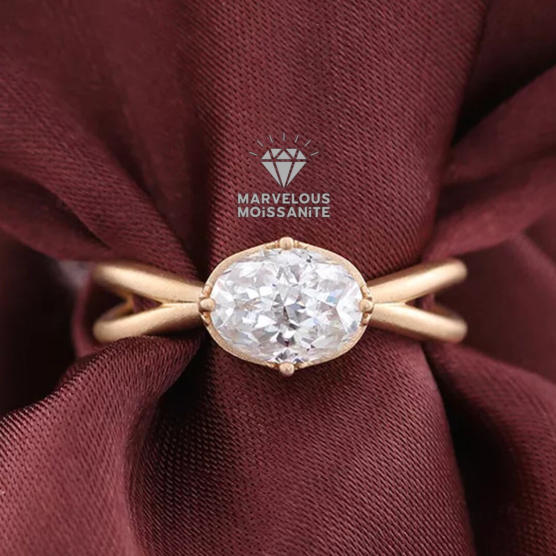 Matte Finish Ring, East West Set Crossover Wedding Ring, Delicate 2 / 3 ...