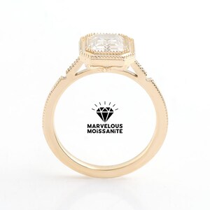 Unique Milgrain Bezel Set Designer Wedding Ring, Vintage Art Deco 1.5 ...