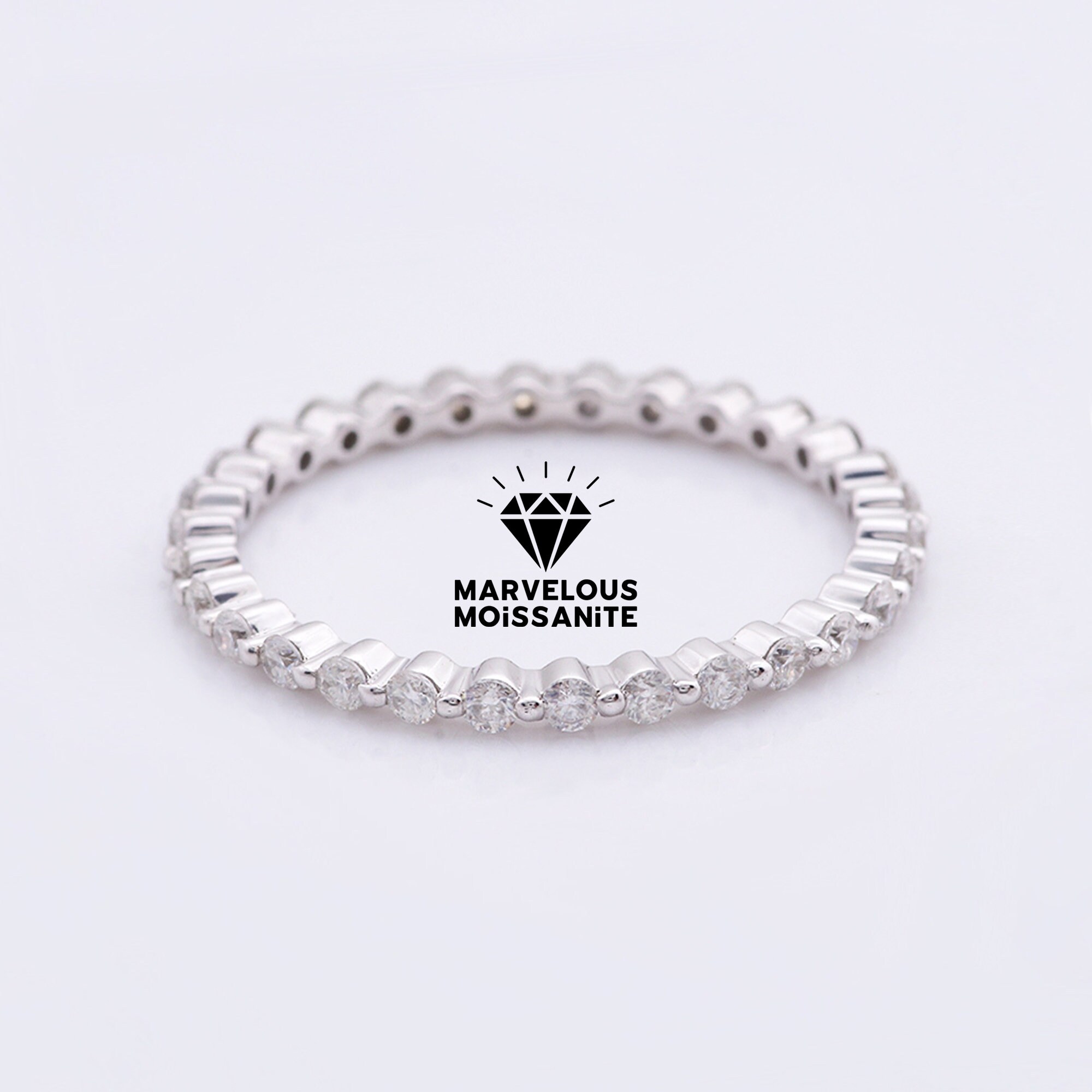 Unique Bubble Prong Stacking Wedding Band Full Eternity Round - Etsy