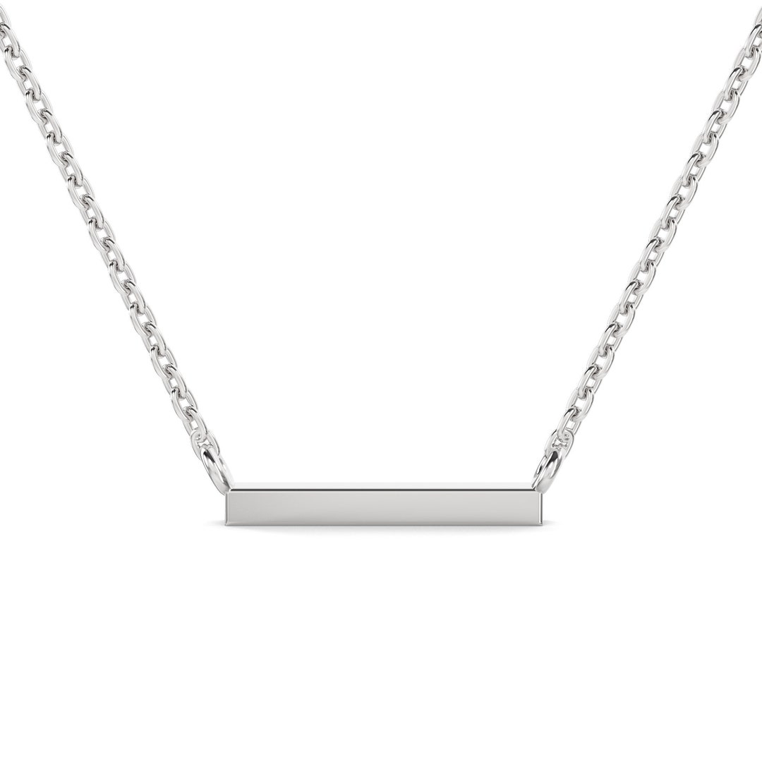 Gold Bar Necklace , 14k Gold Bar Pendant , Personalized Gold Bar ...