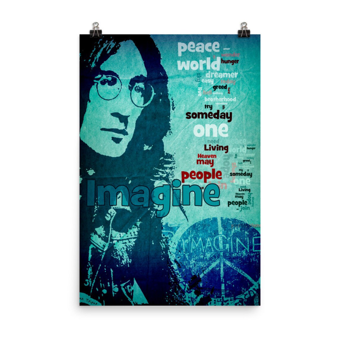 Imagine Poster - Etsy