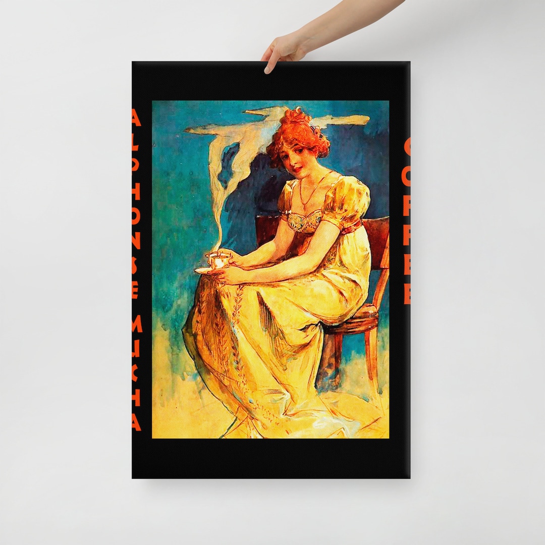 Alphonse Mucha Coffee Canvas - Etsy