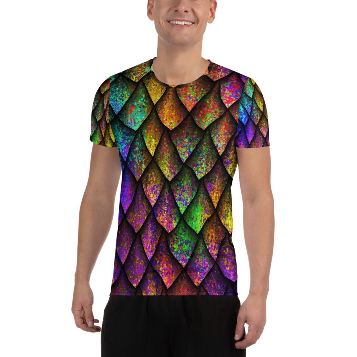 Dragon Scales All-over Print Men's Athletic T-shirt - Etsy
