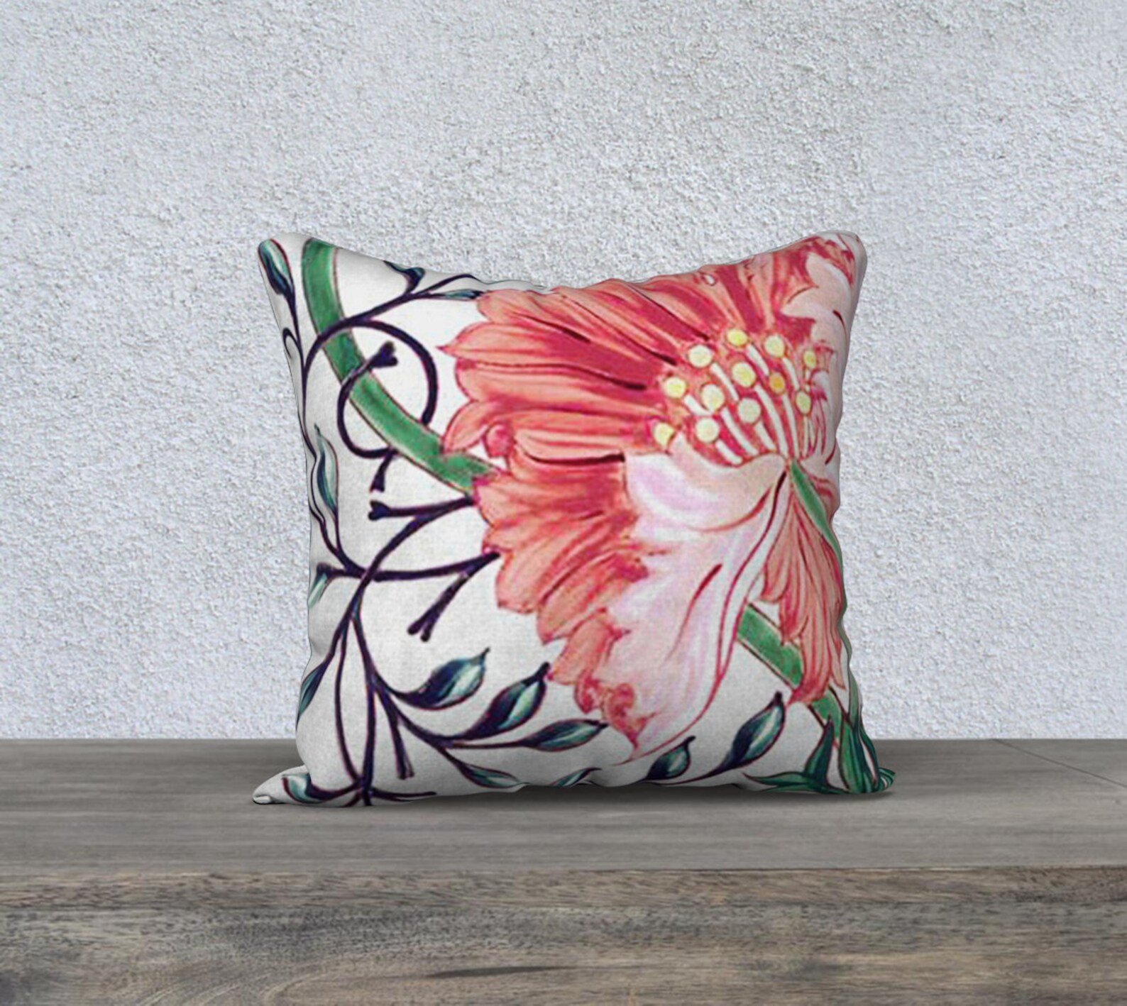 William Morris Poppy Tile 18 X 18 - Etsy