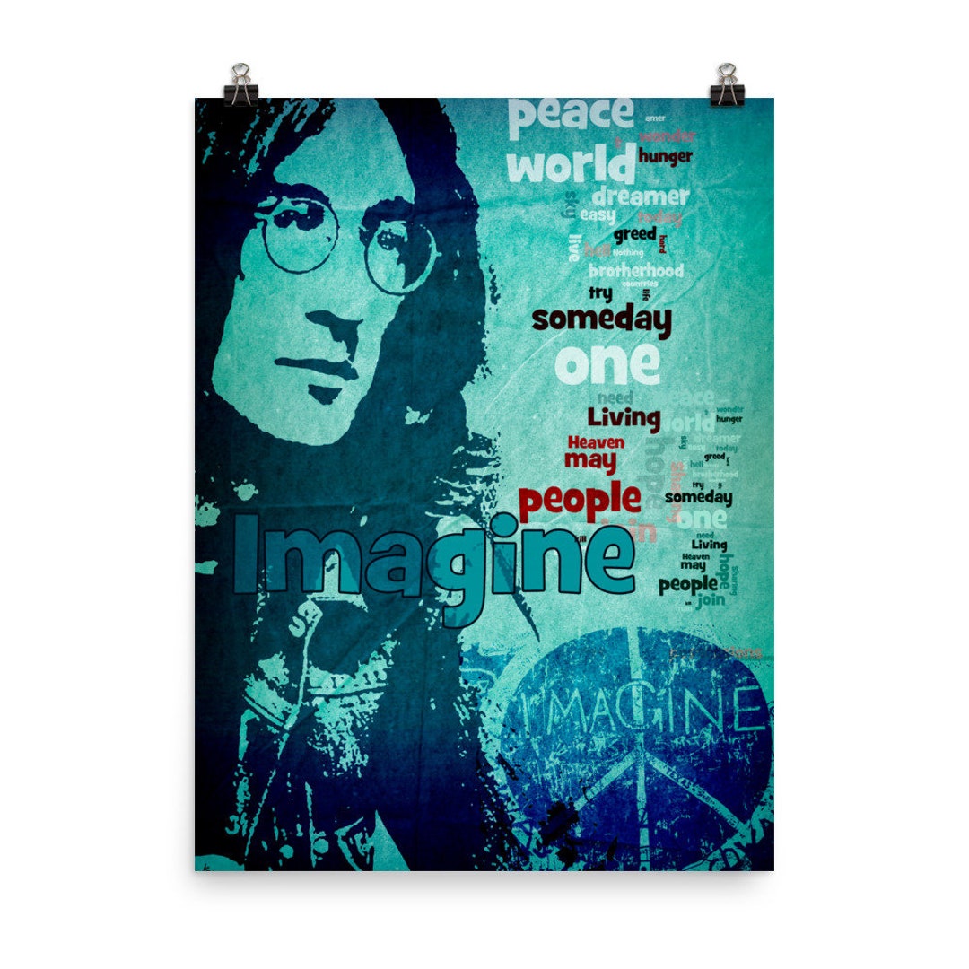 Imagine Poster - Etsy