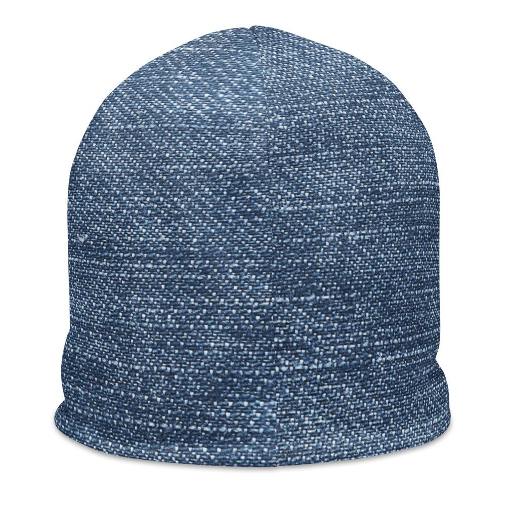 Denim All-over Print Beanie - Etsy