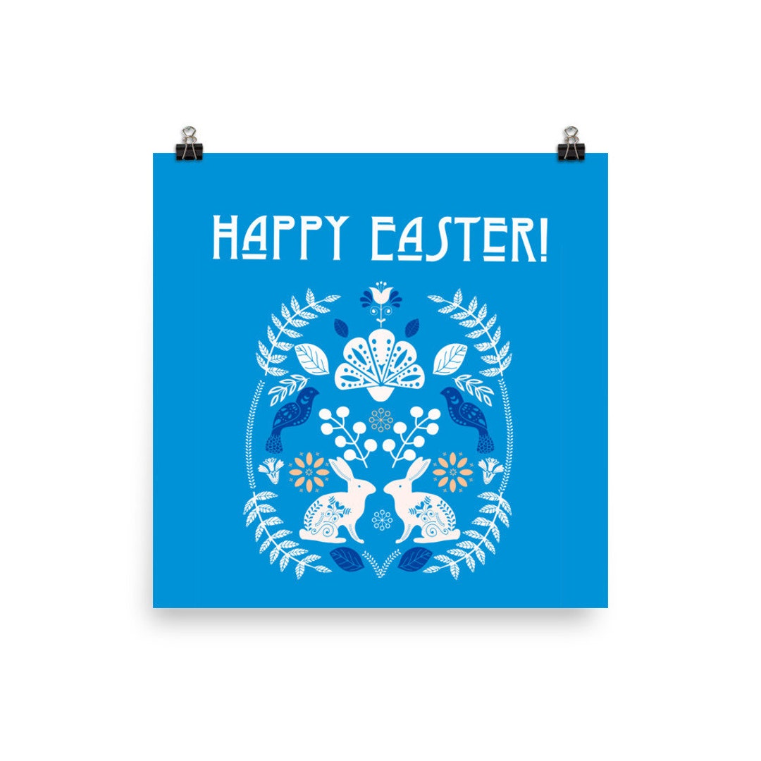Happy Easter Bunnies Poster - Etsy