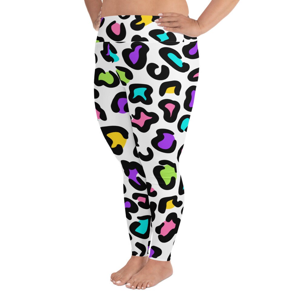 Multi Colored Leopard All-over Print Plus Size Leggings - Etsy UK