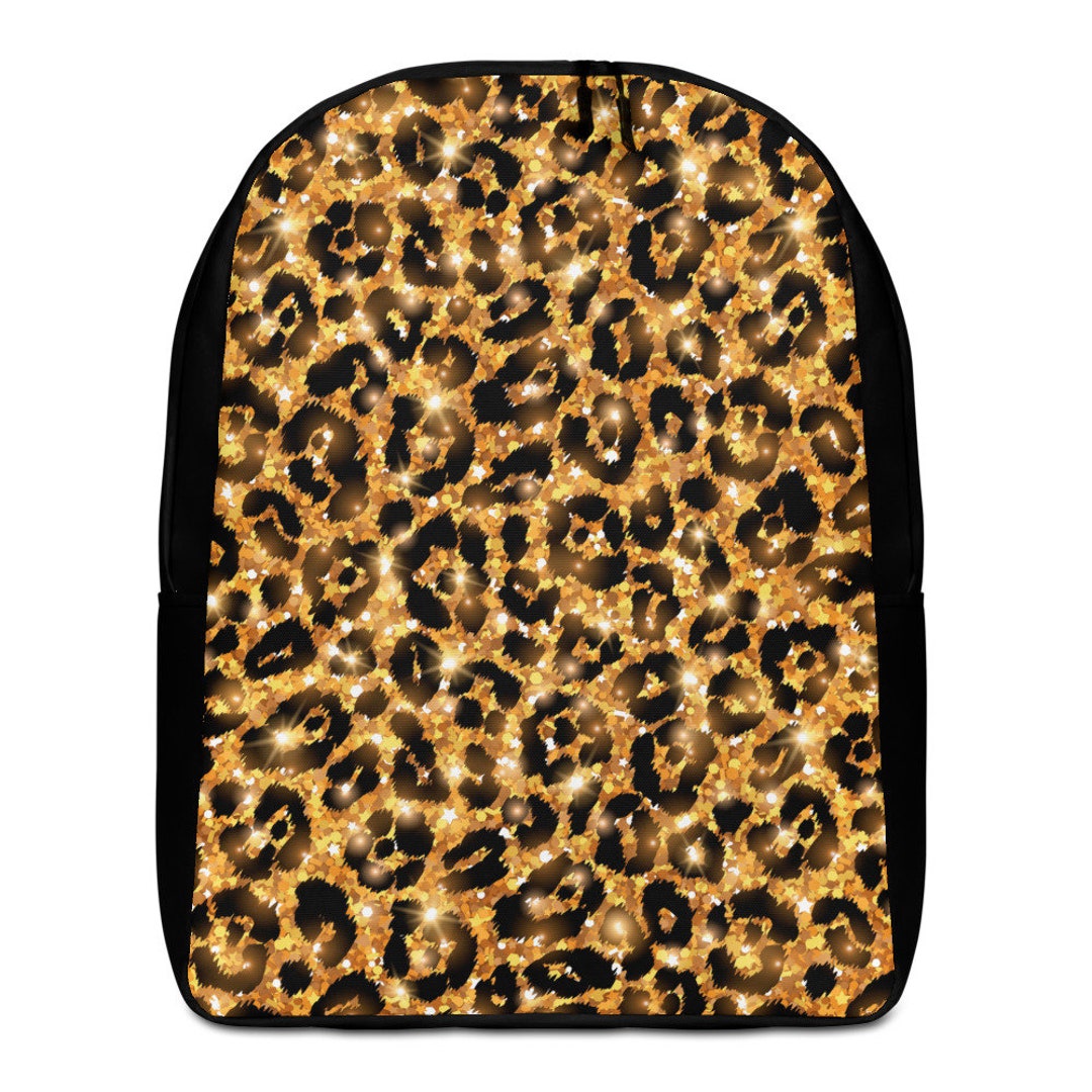 Gold Glitter Leopard Minimalist Backpack - Etsy