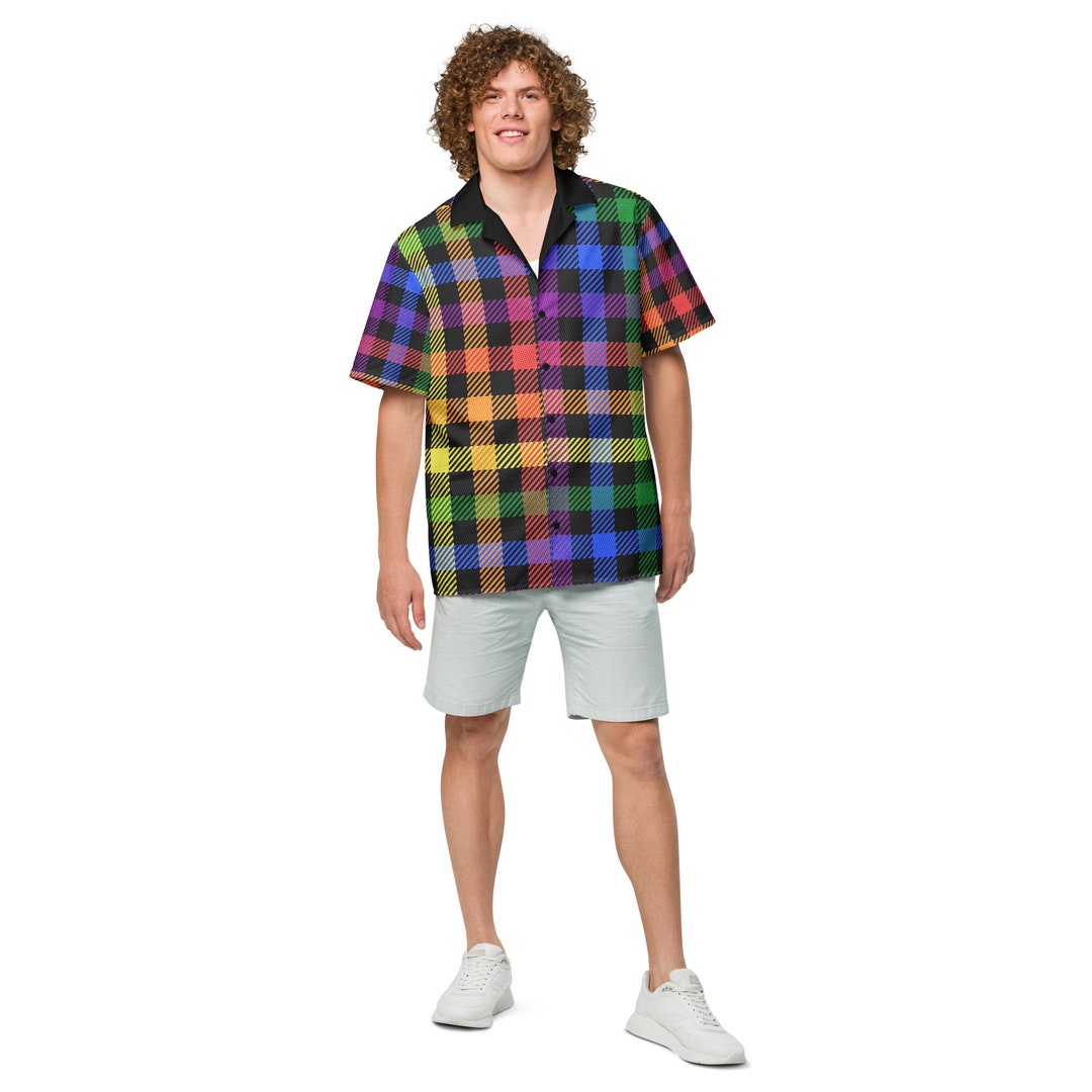 Rainbow Plaid Gay Pride Unisex Button Shirt - Etsy