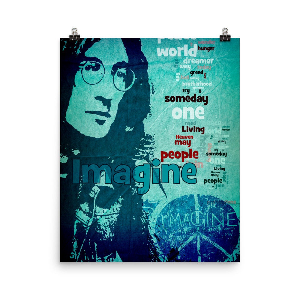 Imagine Poster - Etsy