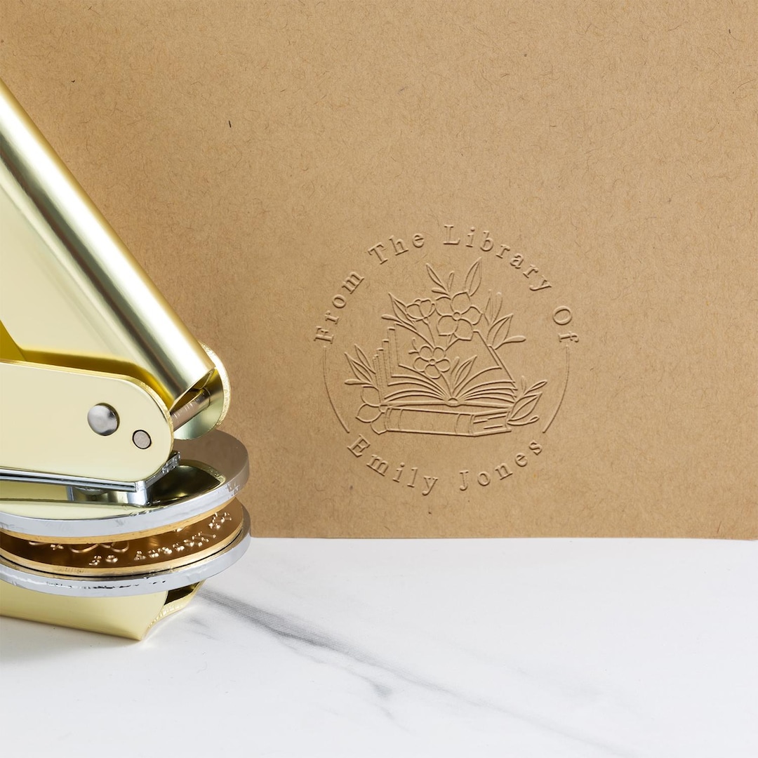 Custom Library Book Embosser Stamp, Personalized Ex Libris Embosser ...