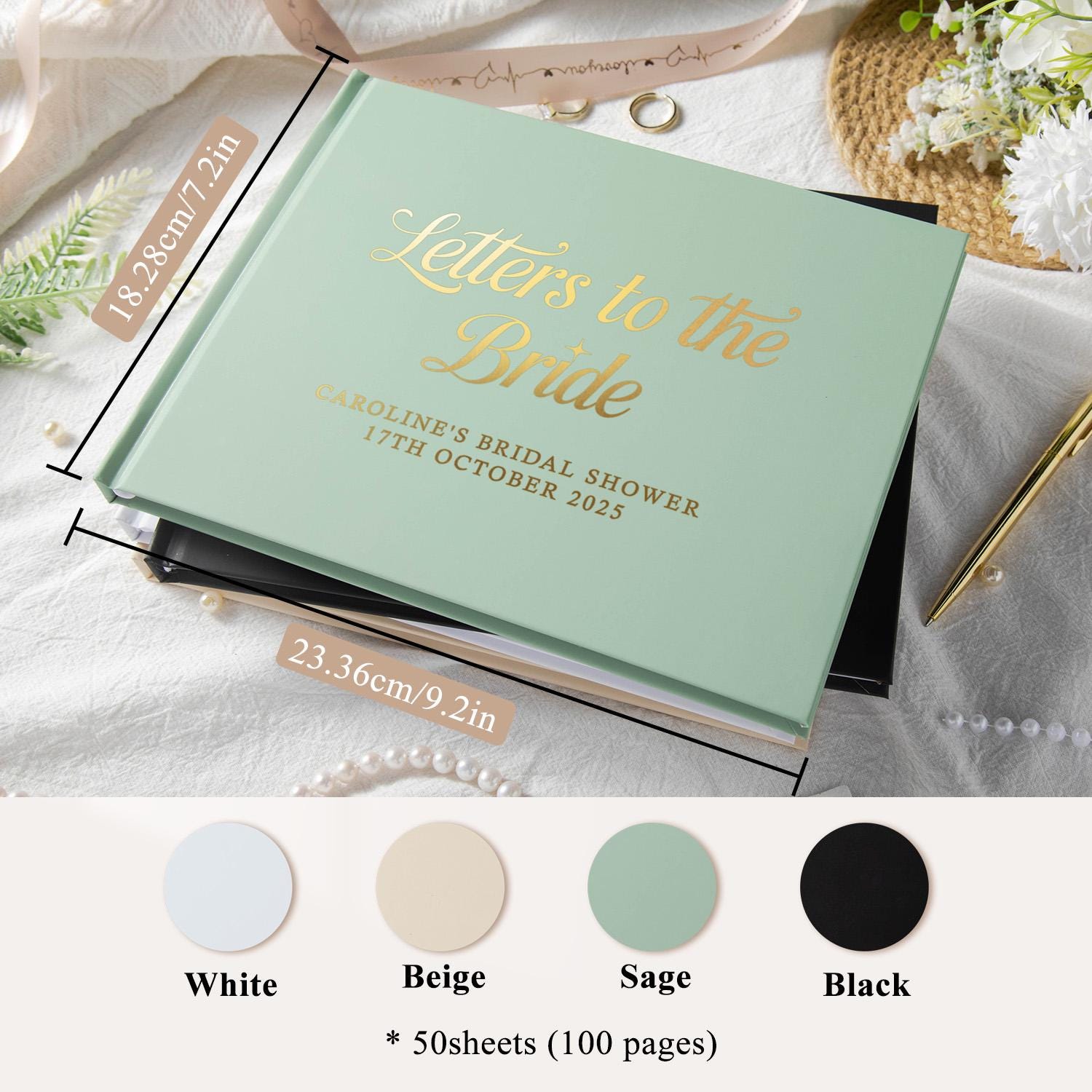 Personalized Letters to the Bride Book, Custom Bridal Shower Book, Hen ...