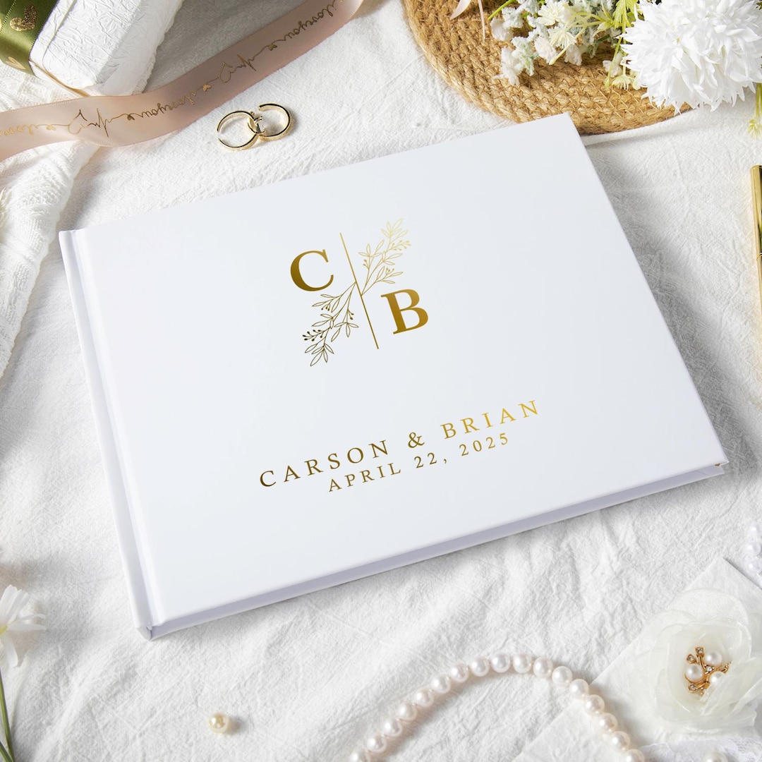 Personalized Guest Book, Custom Hardcover Wedding Guestbook, Photo ...