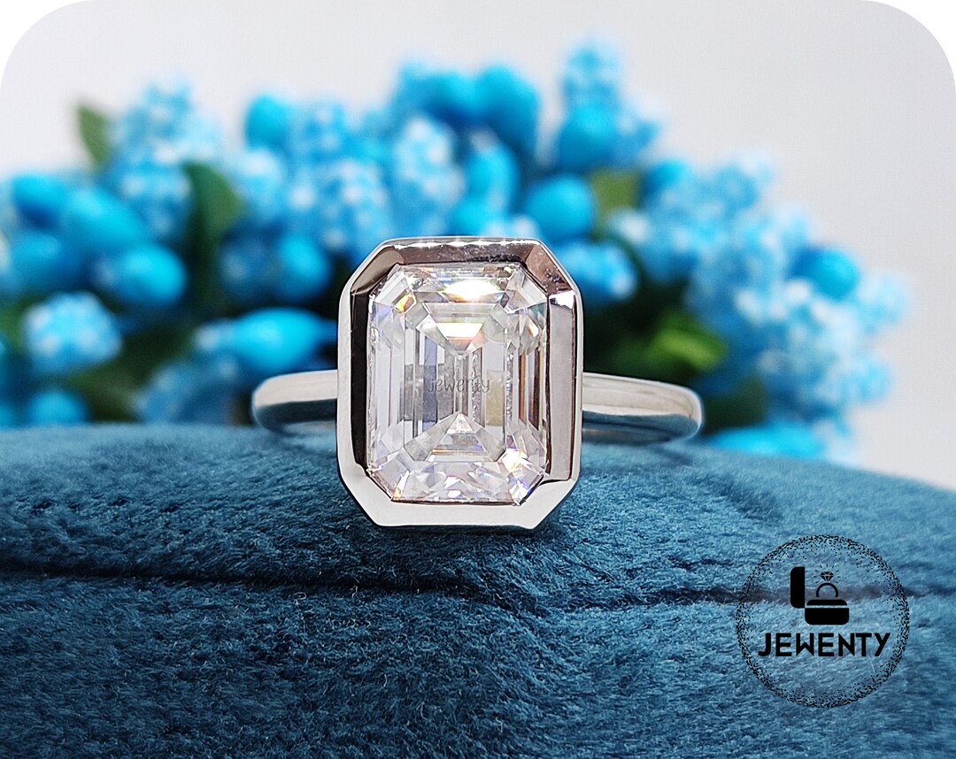 Cathedral Style Full Bezel Set Solitaire Wedding Ring Lovely - Etsy