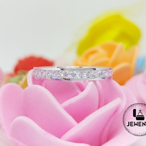Channel Set Anniversary Band Ring - Etsy