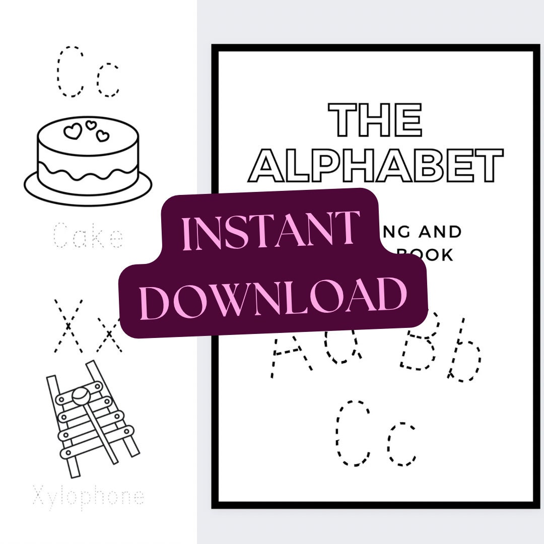 INSTANT DOWNLOAD Children Colouring and Tracing Book, Learning Activity ...