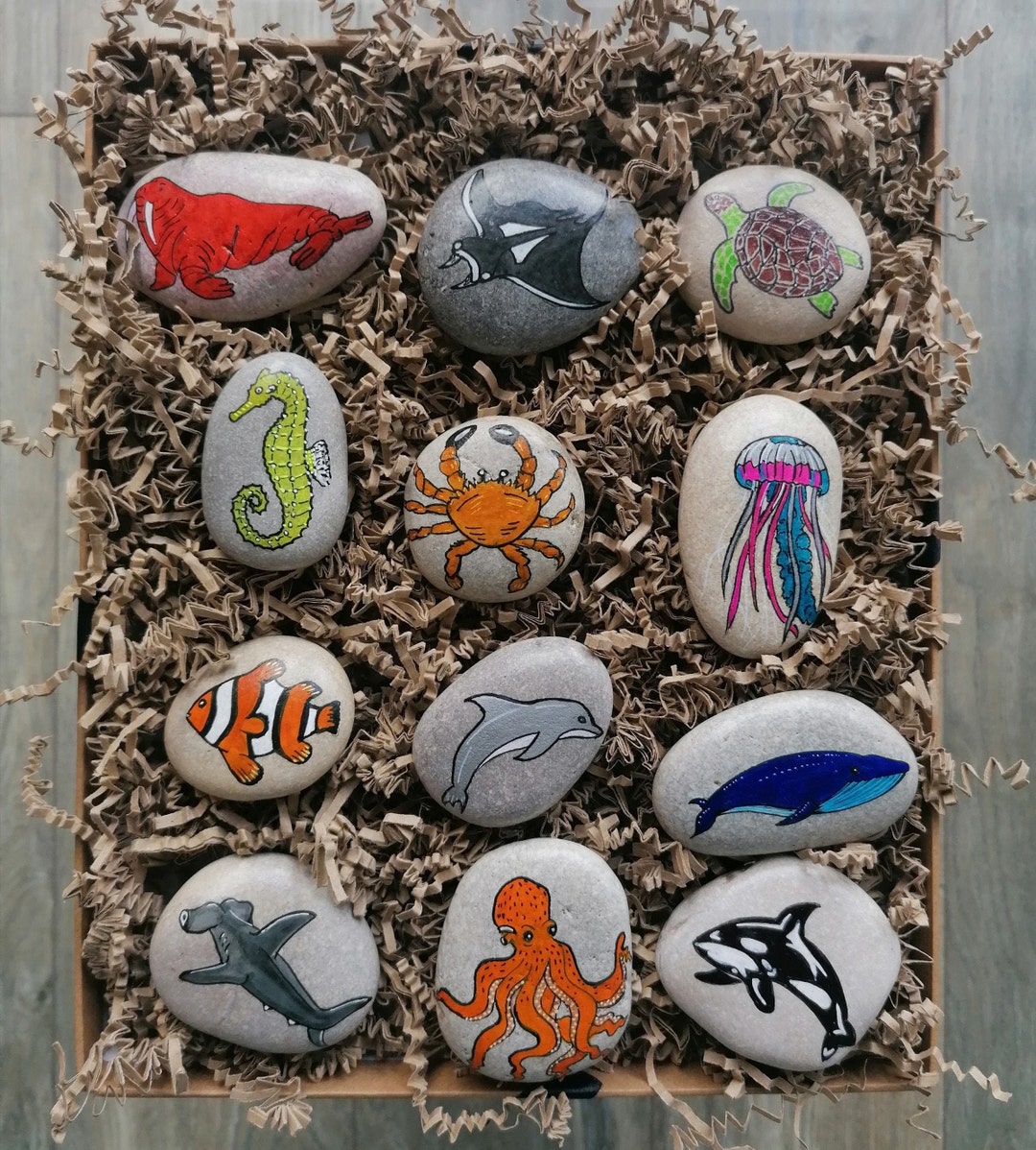 Sea Creature Stones - Under the Sea Story Stones - Sea Themed Stones ...