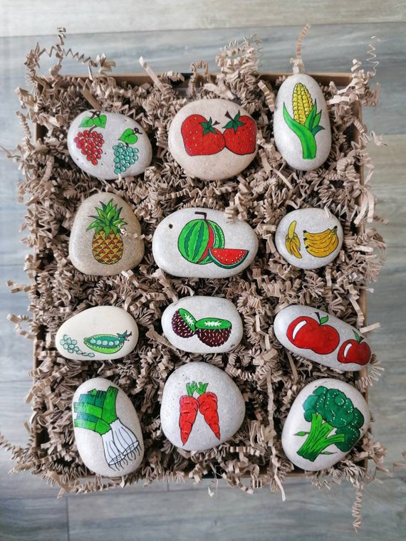 Fruit and Vegetable Stones Mud Kitchen Toys Mud Kitchen | Etsy