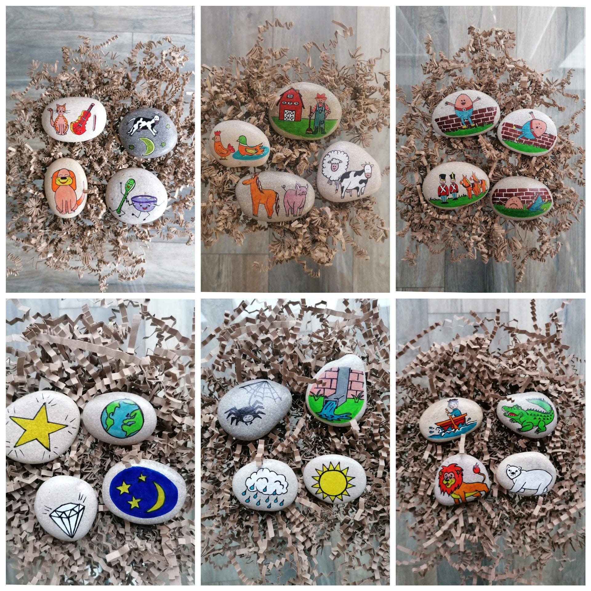 Nursery Rhyme Story Stones - Song Stones - Incy Wincy Spider - Hey ...
