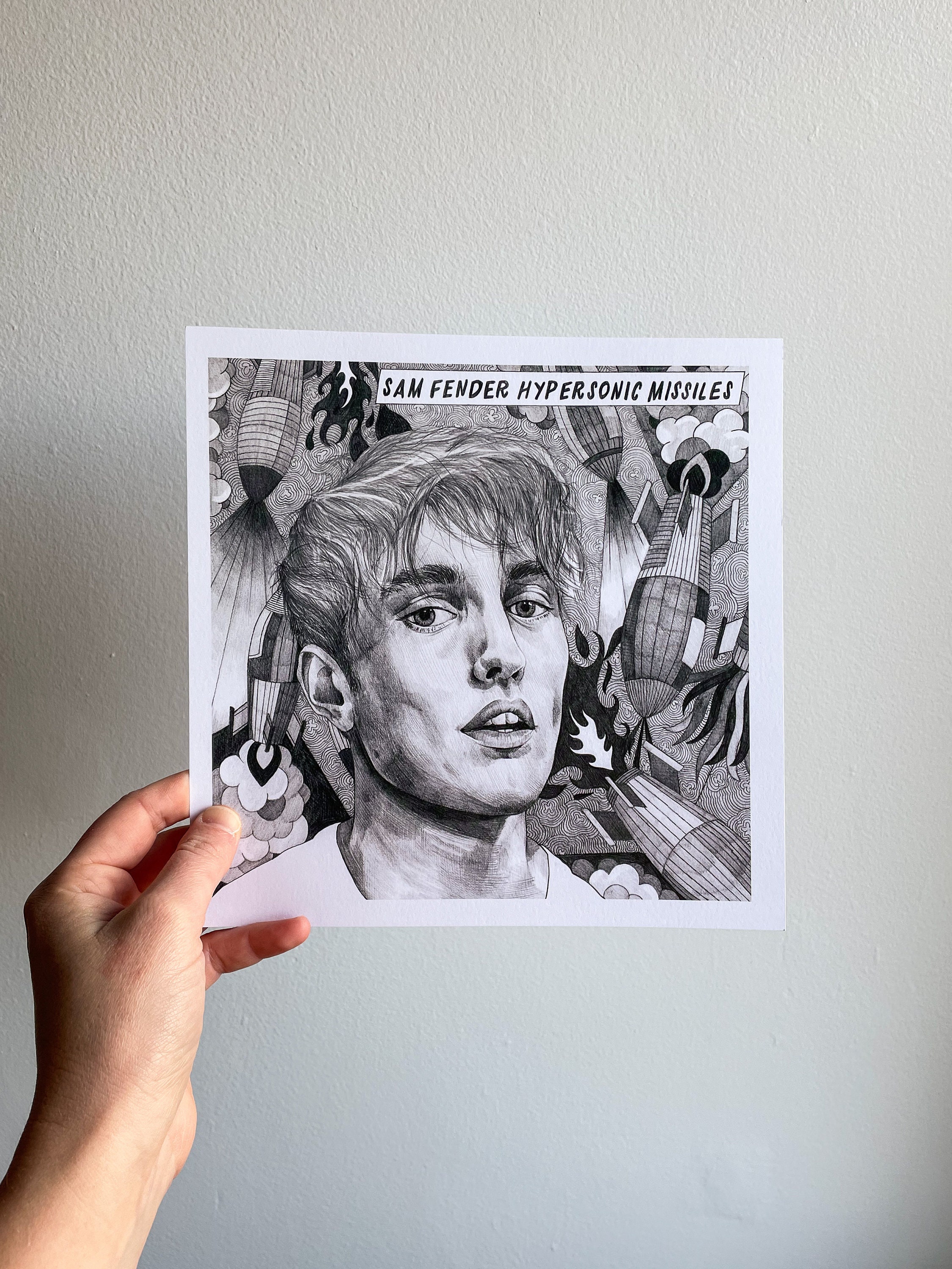 Sam Fender Wall Art Portrait Drawing Print Art & Collectibles Pencil ...