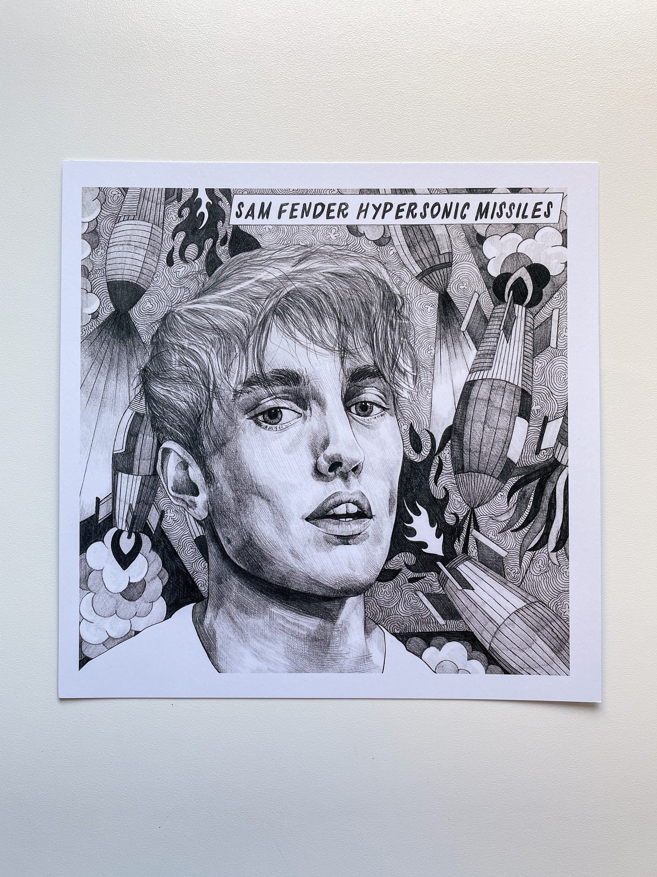 Pencil Illustration Print Sam Fender - Etsy