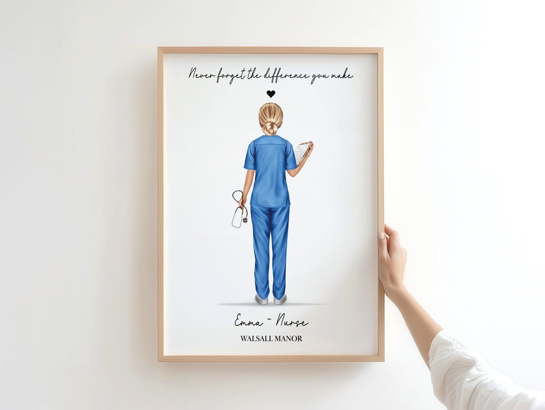 Personalized Nurse Print: Custom Doctor, Vet, NHS Gift (digital or ...