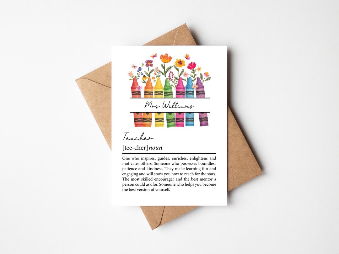 Personalized Teacher Thank You Card: Class of 2025 Keepsake - Etsy