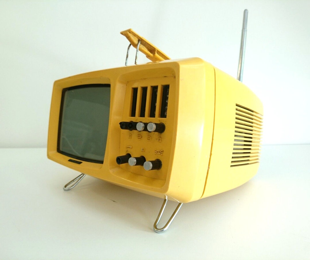 Mini-vidi Space Age Design Vintage Mini Crt Television 1970s Yellow ...