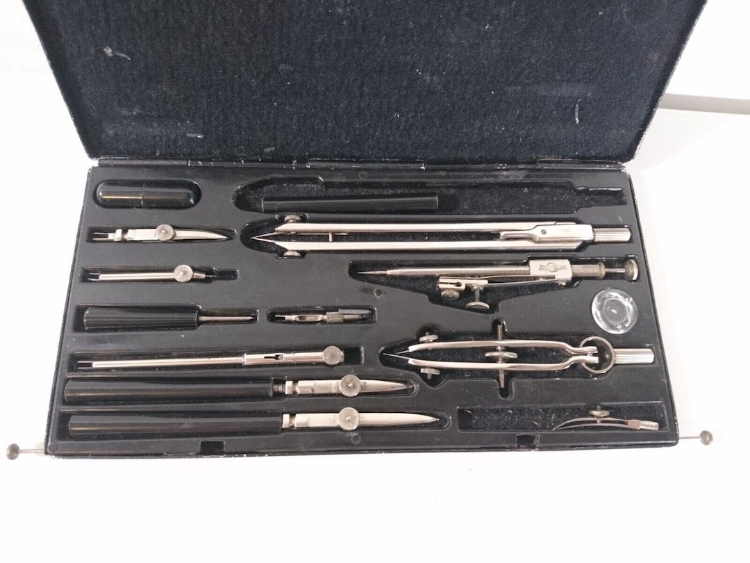 Vintage Metal Drafting Compass Set for Technical Drawing Made in ...