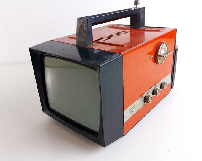 Vintage Mini Crt Tv Space Age Design Television USSR 1970s Red - Not ...