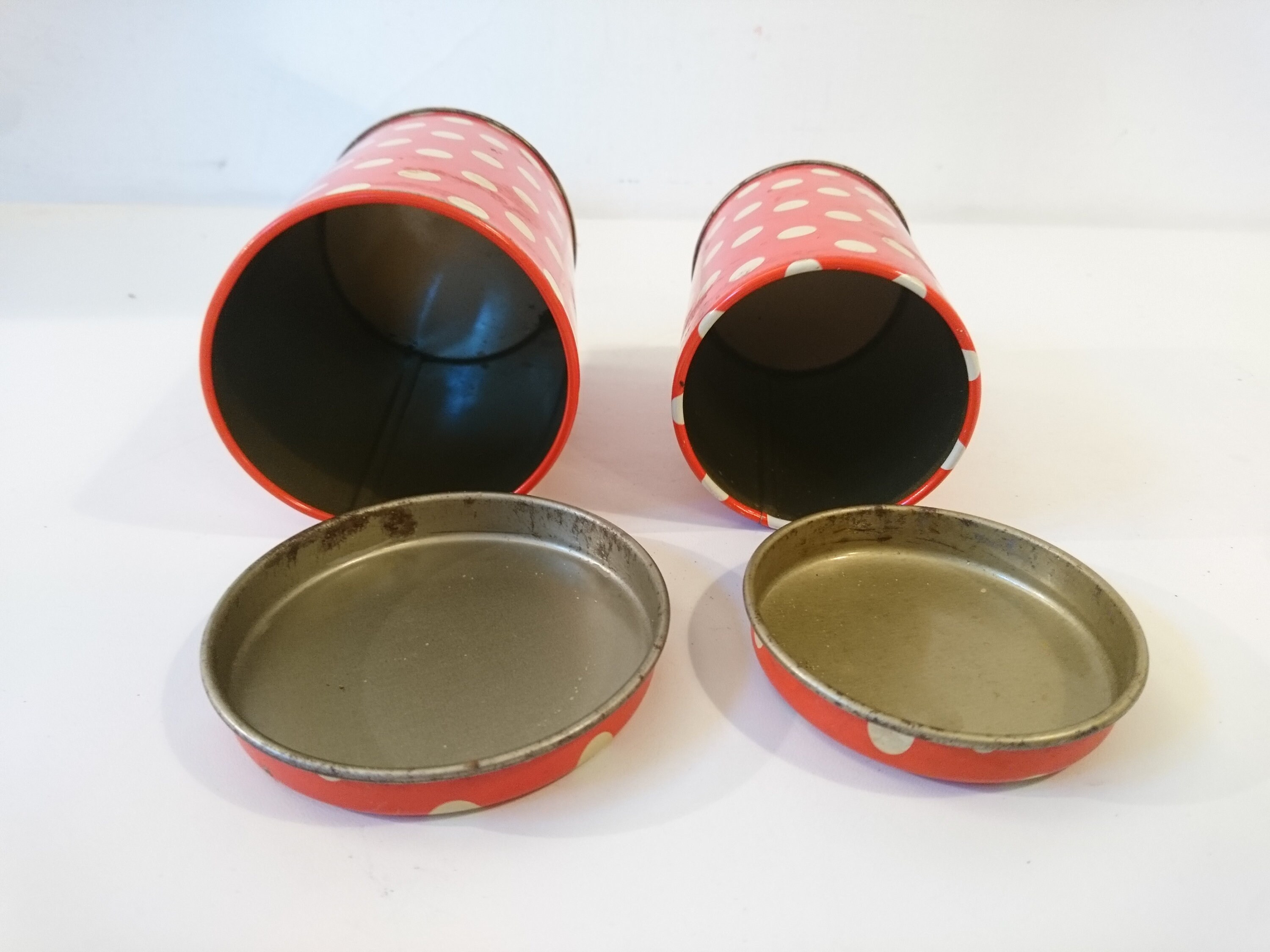 Retro Red Spices Sugar Salt Container Tin Jars With Polka - Etsy