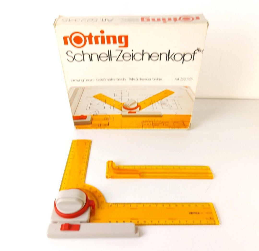 ROTRING Drawing Head Ruler for Board Technical Drafting Germany 1980s ...