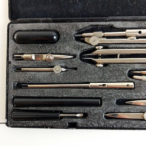Vintage Metal Technical Drafting Compass Set SPECTRUM VI P Hungary ...