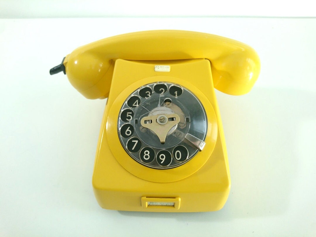Vintage Rotary Dial Phone Retro Yellow Telephone Hungary 1980s - Please ...