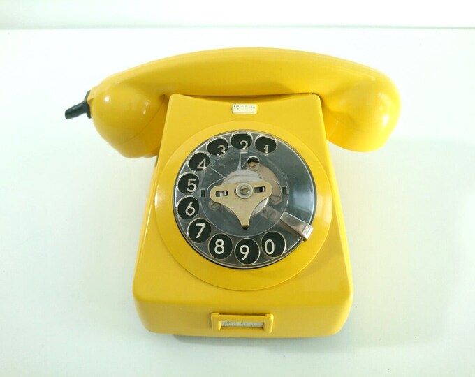 Vintage Rotary Dial Phone Retro Yellow Telephone Hungary 1980s - Please ...