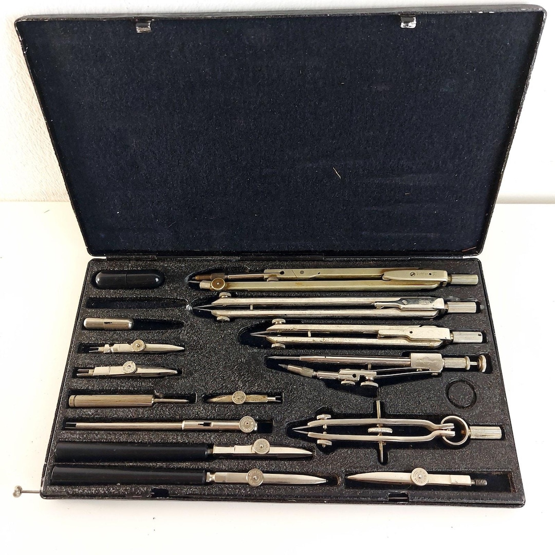 Vintage Technical Drafting Compass Set SPECTRUM IX P Hungary 1960s ...